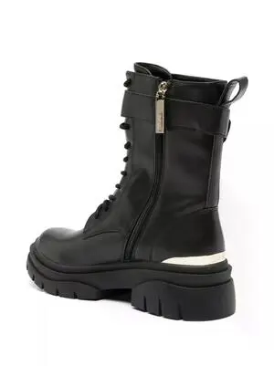 Just Cavalli Belted Ankle Leather Boots