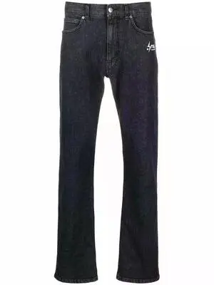 Stella McCartney Straight-leg Logo-print Jeans - Grey