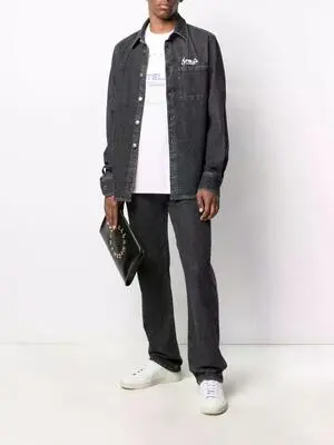 Stella McCartney Straight-leg Logo-print Jeans - Grey