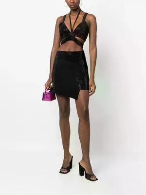 ANDREĀDAMO Crystal-embellished Mini Skirt