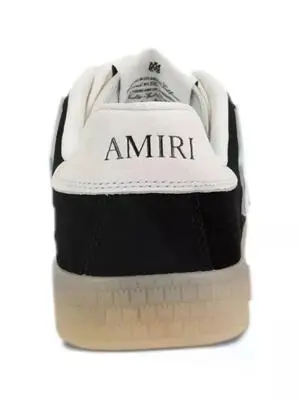 Amiri Suede Bone Appliqué Low Top Sneakers - Black