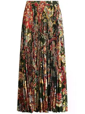Etro Paisley-print Pleated Midi Skirt