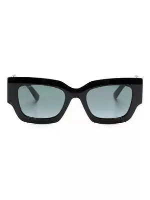 JIMMY CHOO Nena Rectangle-frame Sunglasses - Black