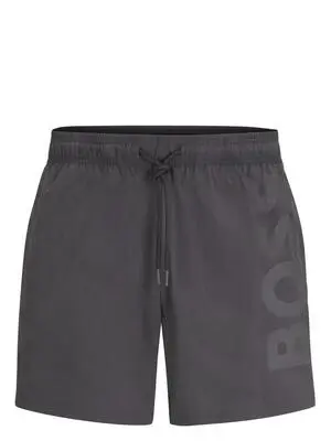 BOSS Logo-print Swim Shorts - Grey