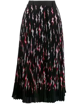 Prada Pleated Lightning Bolt Skirt