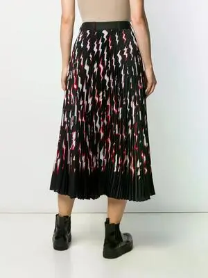 Prada Pleated Lightning Bolt Skirt