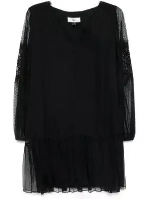 NISSA Semi-sheer Sleeve Mini Dress