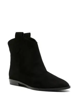 Roberto Festa Suede Cowboy Ankle Boots - Black