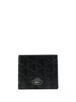 Lacoste Logo-plaque Leather Wallet - Black
