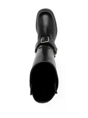 Burberry Buckled-strap Leather Boots