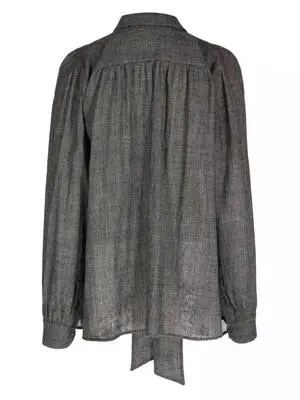 FORME D'EXPRESSION Plaid Pussy-bow Blouse