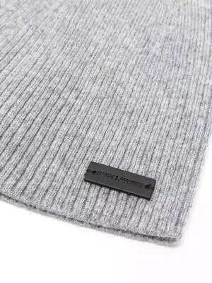 Saint Laurent Ribbed Cashmere Beanie - Grey