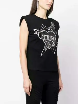 Philipp Plein Crystal-embellished Logo Tank Top