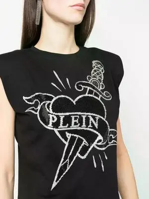 Philipp Plein Crystal-embellished Logo Tank Top