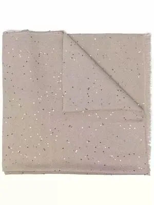 Brunello Cucinelli Sequin-embellished Scarf - Neutrals