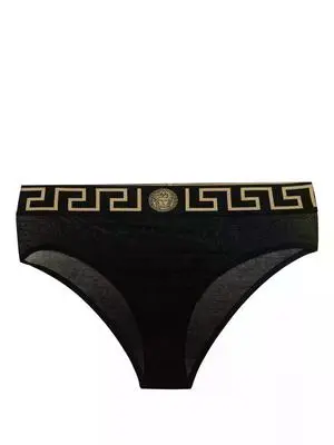 Versace Cotton-jersey High-waist Briefs - Black