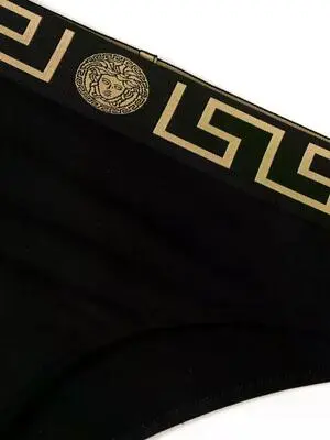 Versace Cotton-jersey High-waist Briefs - Black