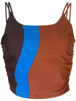 Ahluwalia Elshadai Gathered-detail Cropped Top - Brown