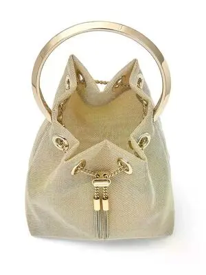 JIMMY CHOO Bon Bon Bucket Bag With Metal Bracelet Handle - Gold