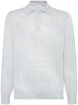 Brunello Cucinelli Knitted Polo Shirt - Grey
