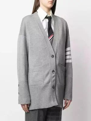 Thom Browne Oversized 4-bar Stripe Cardigan - Grey