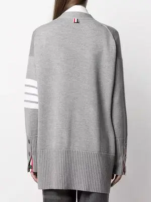 Thom Browne Oversized 4-bar Stripe Cardigan - Grey