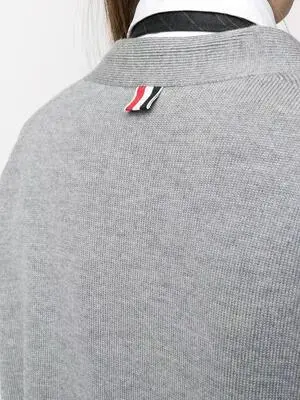Thom Browne Oversized 4-bar Stripe Cardigan - Grey