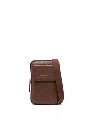 ASPINAL OF LONDON Reporter Leather Crossbody Phone Bag - Brown