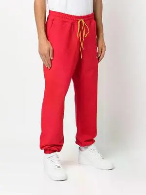 Rhude Embroidered-logo Tapered Joggers - Red