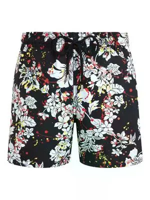 Vilebrequin Palm Angels Flower Splash Swim Shorts - Black