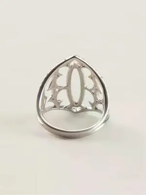 LOREE RODKIN 18k White Gold And Grey Diamond Pavé Shield Ring
