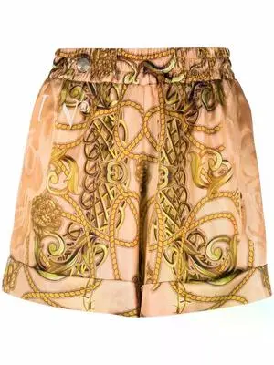 Philipp Plein Baroque Print Silk Blend Shorts