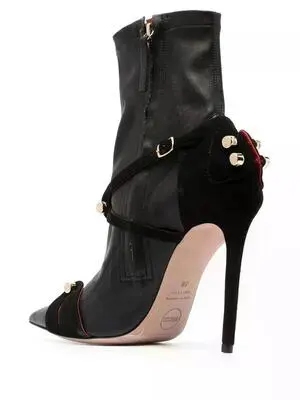 HARDOT Pointed Leather Ankle Boots