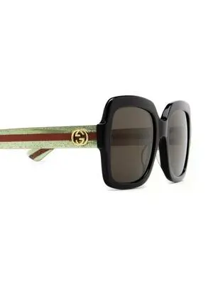 Gucci Web-stripe Square-frame Sunglasses