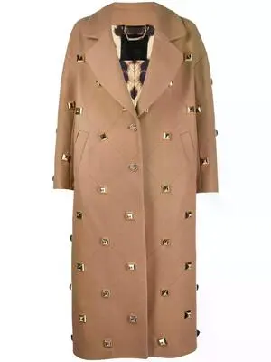Philipp Plein Stud-detailed Button-front Coat