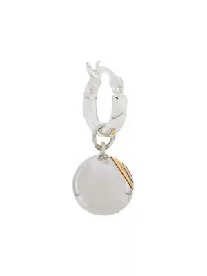 TRUE ROCKS Eight Ball Hoop Earring - Silver