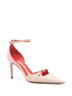 HARDOT Leather Pumps With Ankle Strap
