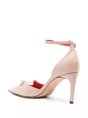 HARDOT Leather Pumps With Ankle Strap