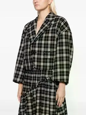 Noir Kei Ninomiya Checked Cropped Blazer