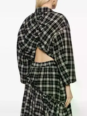 Noir Kei Ninomiya Checked Cropped Blazer