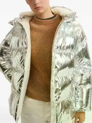 YVES SALOMON Metallic-finish Padded Coat