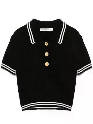 Alessandra Rich Cotton Polo Top