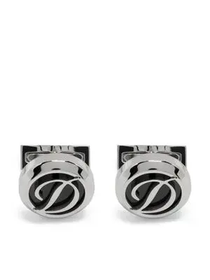 S.t. Dupont Logo-engraved Lacquered Cufflinks - Silver