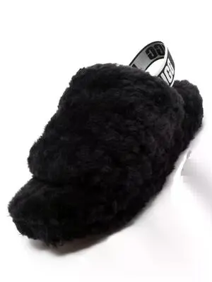 UGG Fluff Yeah Flatform Slippers - Black