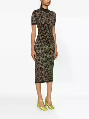 Fendi Ff-jacquard Midi Dress