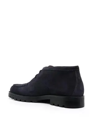 Santoni Rock Lace-up Suede Boots - Blue