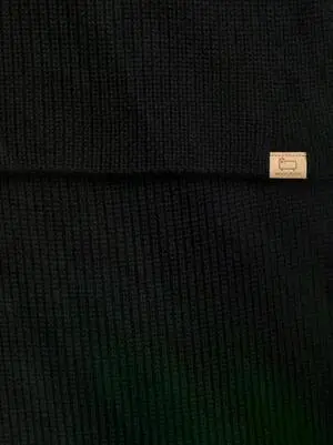 Woolrich Logo-patch Ribbed Scarf - Black
