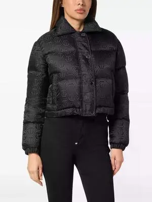 Philipp Plein Monogram Cropped Puffer Jacket