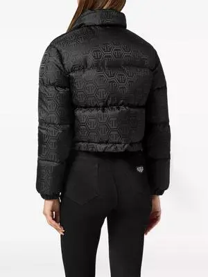 Philipp Plein Monogram Cropped Puffer Jacket
