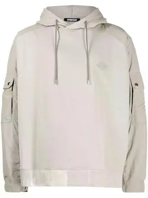 SPOONYARD Logo-appliqué Panelled Hoodie